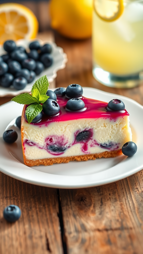 Tangy Lemon Blueberry Cheesecake Recipe