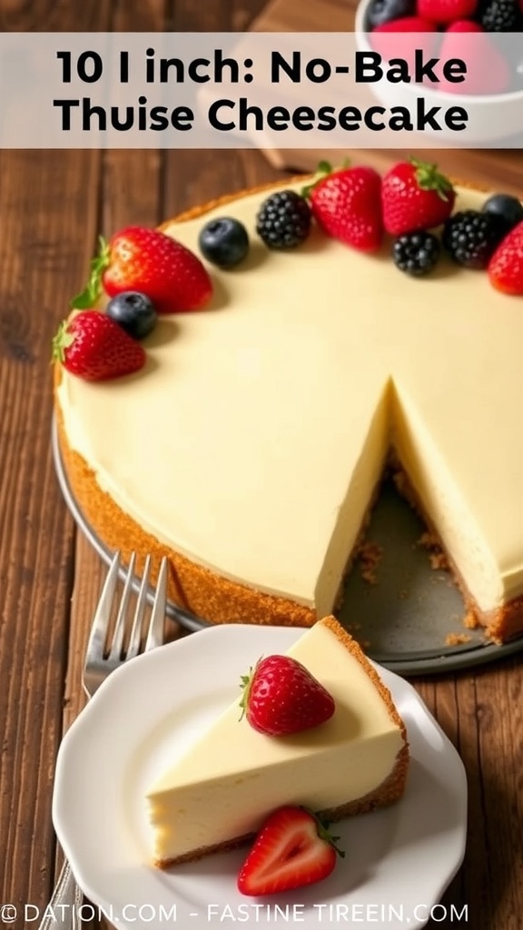 Delicious 10-Inch No-Bake Cheesecake Recipe