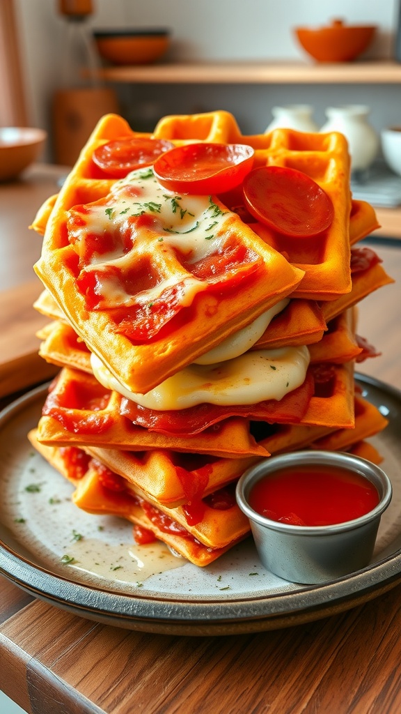 Savory Pizza Waffles Recipe