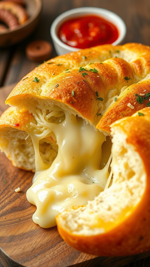 Cheesy Garlic Bread with Six Cheeses