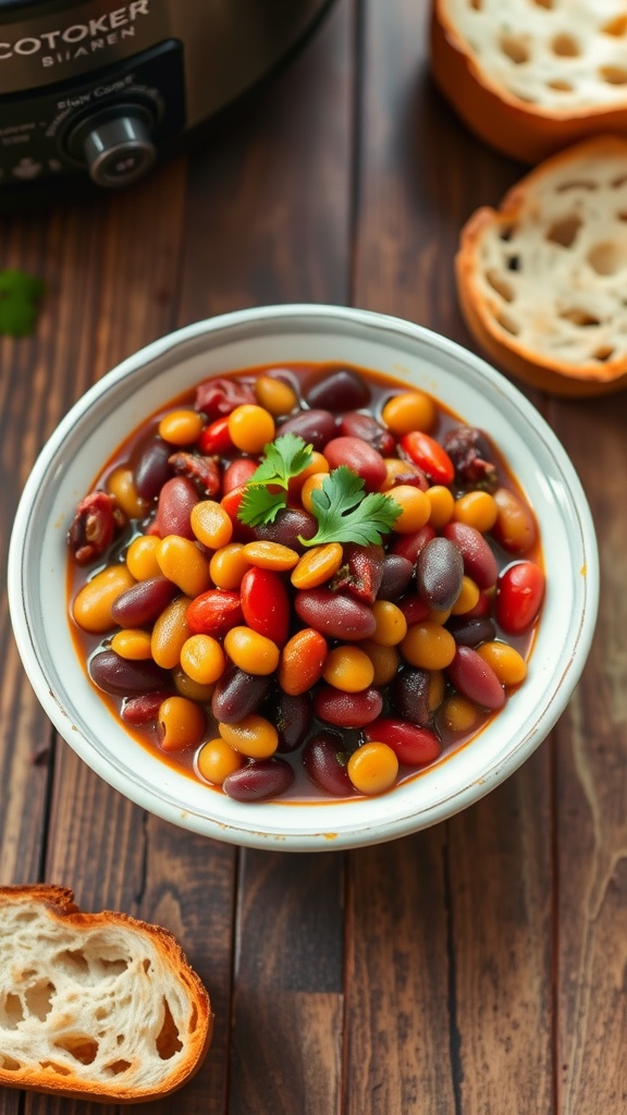 Savory Slow Cooker Bean Medley Recipe