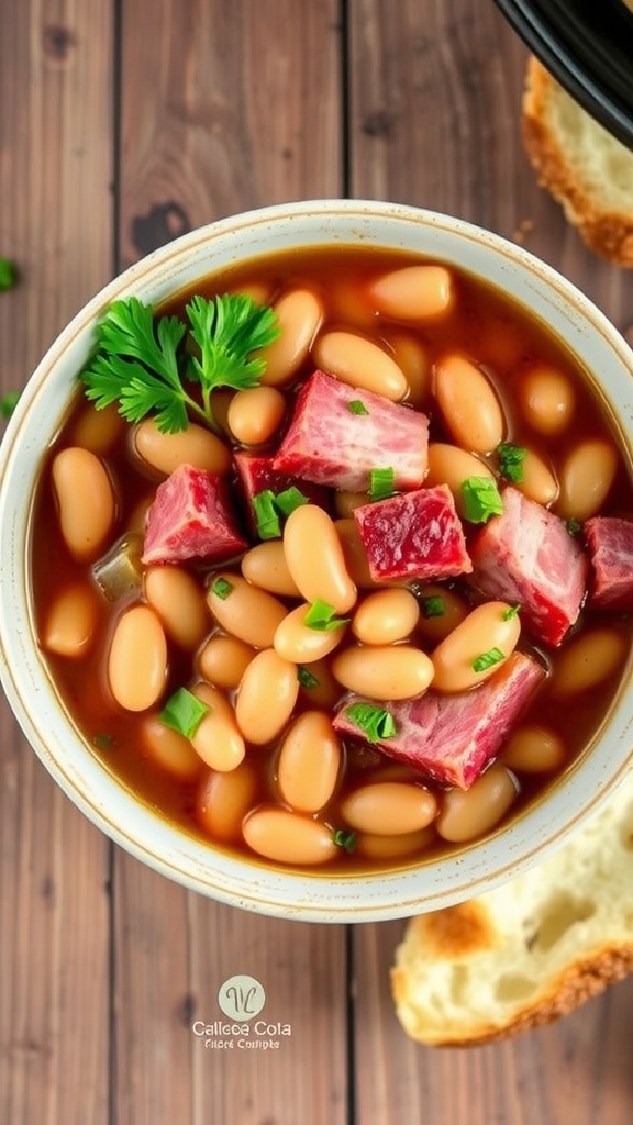 Slow Cooker Beans with Ham Bone Recipe