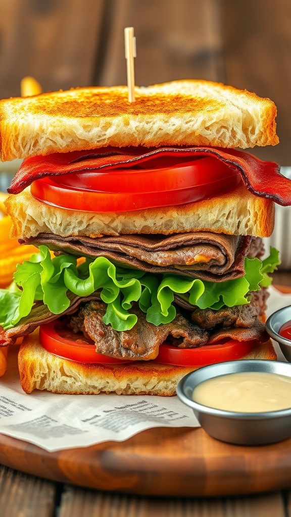 Slow-Cooked Beef Club Sandwich Recipe