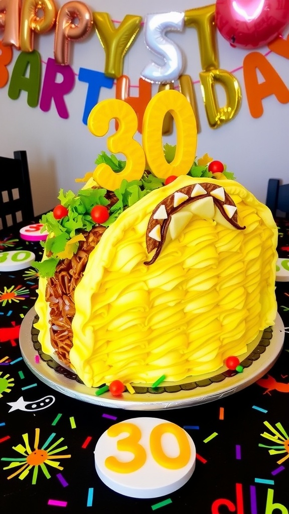 Fun and Flavorful Taco 30th Birthday Cake