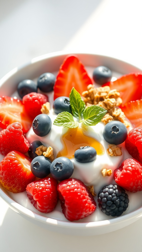 Refreshing Yogurt and Berry Fruit Bowl Recipe