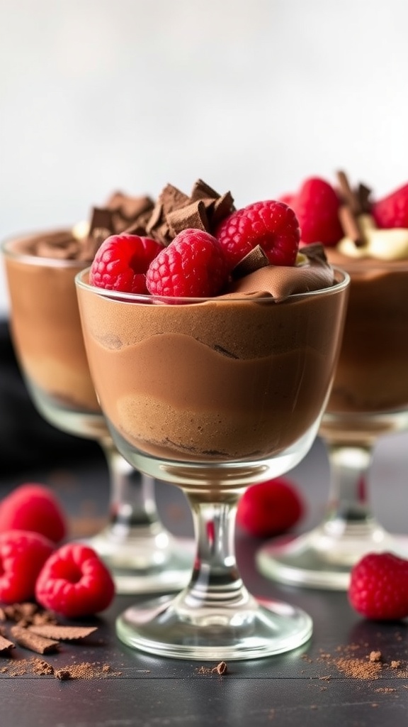 Decadent Three Chocolate Mousse Dessert