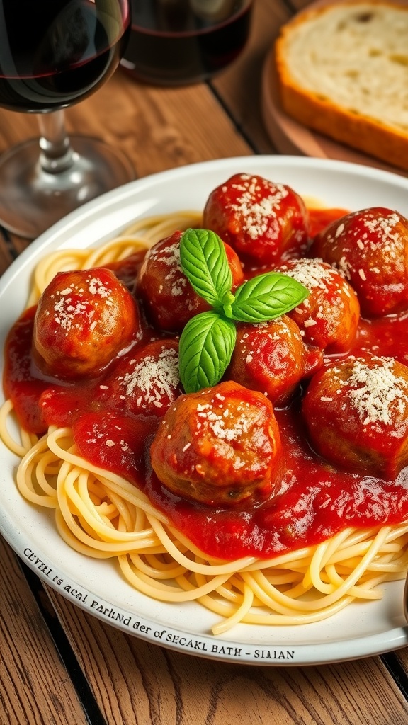 Classic Italian Meatballs with Marinara Sauce Recipe