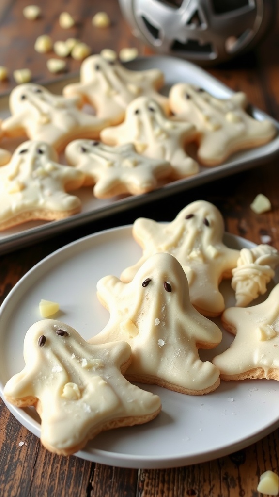 Black Garlic and White Chocolate Ghost Cookies