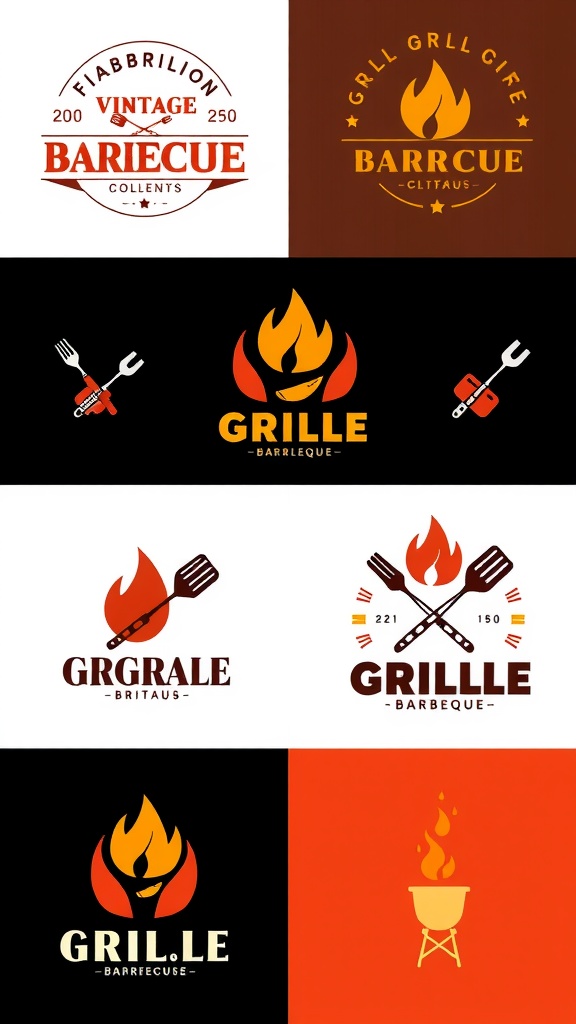 Creative Grill Logo Design Ideas
