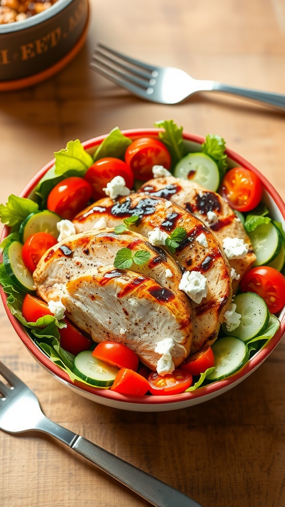 Hearty Homemade Vegetable and Chicken Lunch Bowl