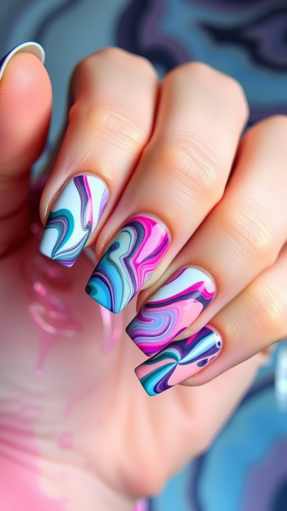 5 Stunning Water Marble Nail Designs You Need to Try