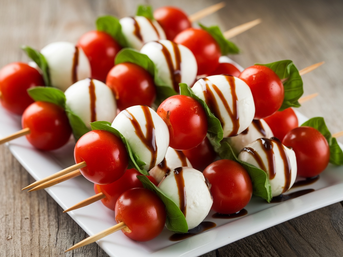 Fresh Caprese Skewers | Cooking Italians