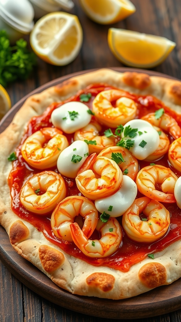 Garlic Butter Shrimp Scampi Flatbread Recipe - Epicurean Escape