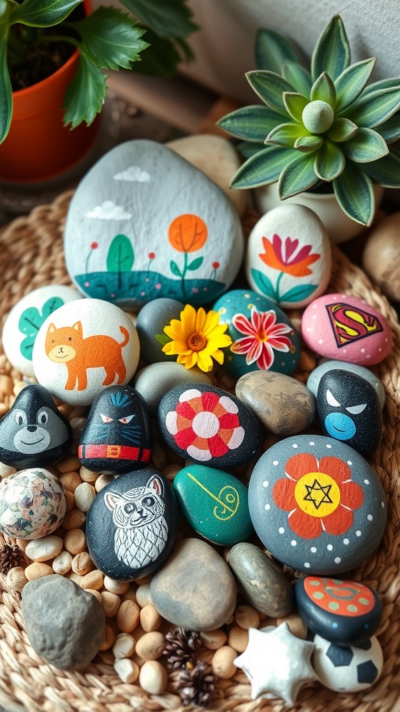 21 Colorful Painted Rock Ideas for Kids to Spark Creativity